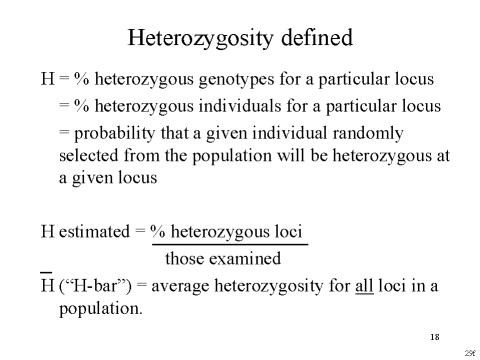Heterozygosity defined